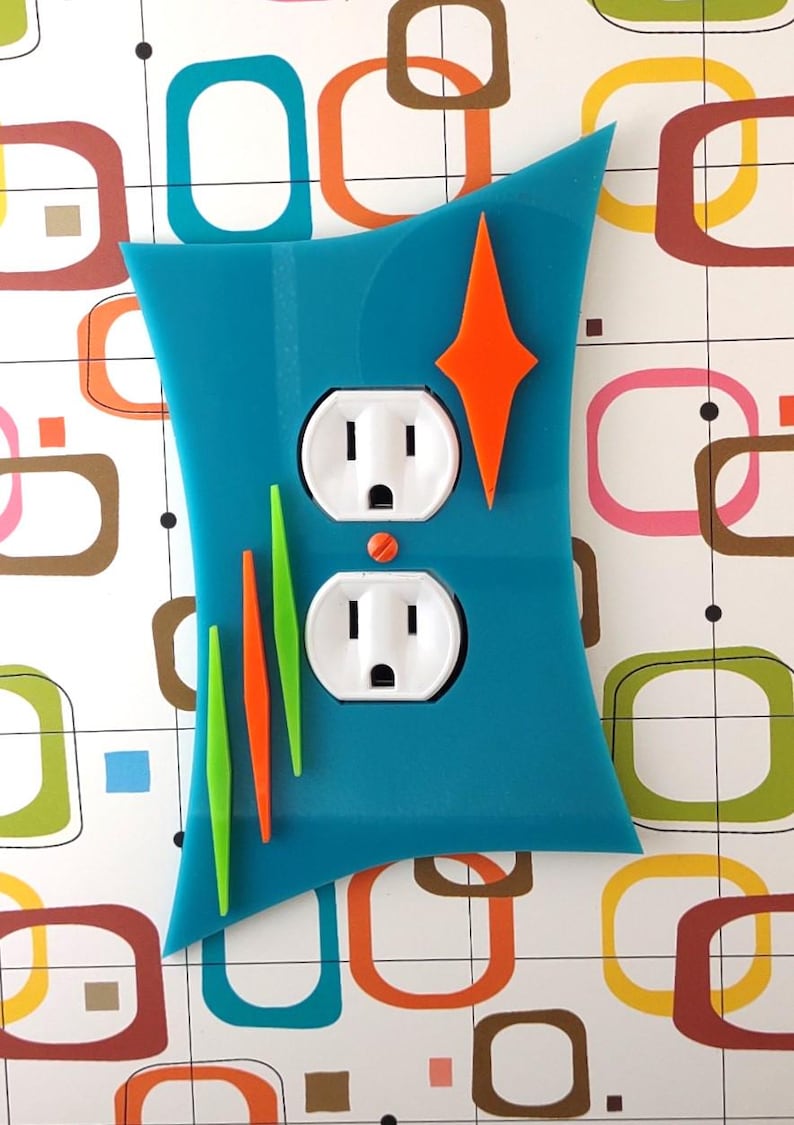 Mid Century Modern 'abstract' Shaped Light Switch/outlet Cover Plates ...