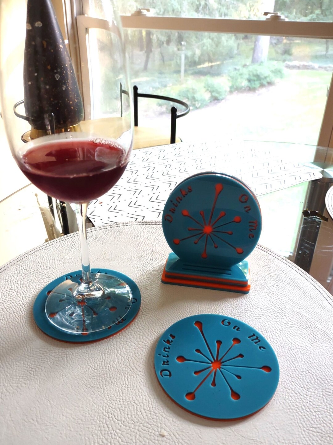 Atomic Starburst Retro Mod Mid Century Modern 'set of 4' Acrylic Drink ...