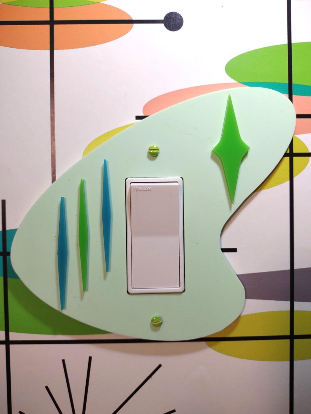Boomerang Acrylic Light Switch Cover: Mid Century Modern Diamond Design ...
