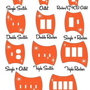 Mid Century Modern 'mad-4-mod' Shaped Light Switch/outlet Cover Plates ...