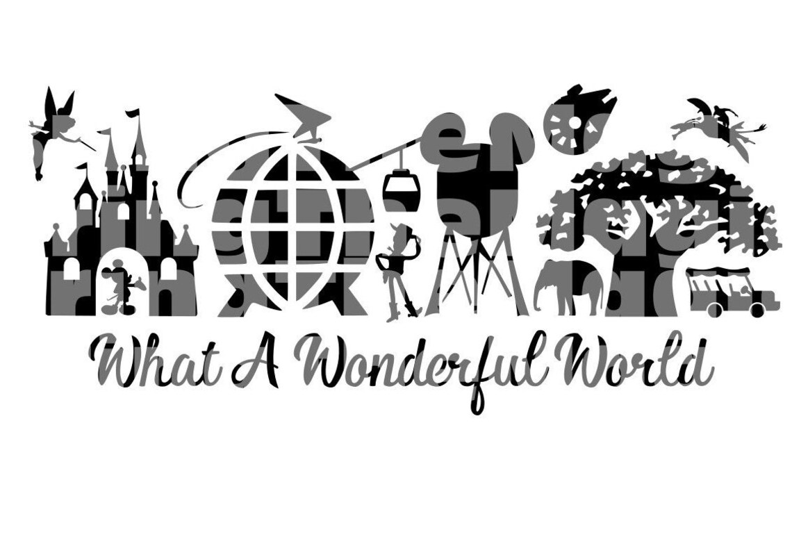 What a Wonderful World SVG DIY Tshirt Design Theme Park - Etsy