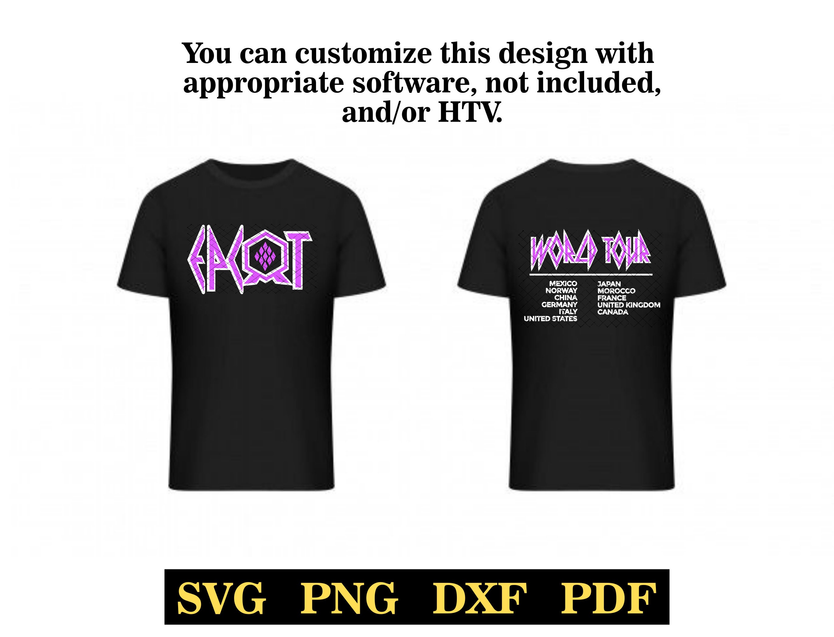 World Tour Band Tshirt DIY Design, Svg-png-pdf-dxf - Etsy