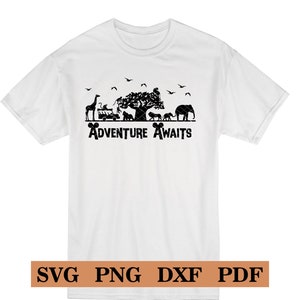 Adventure Awaits, Safari DIY Tshirt Design, Svg-png-pdf-dxf - Etsy