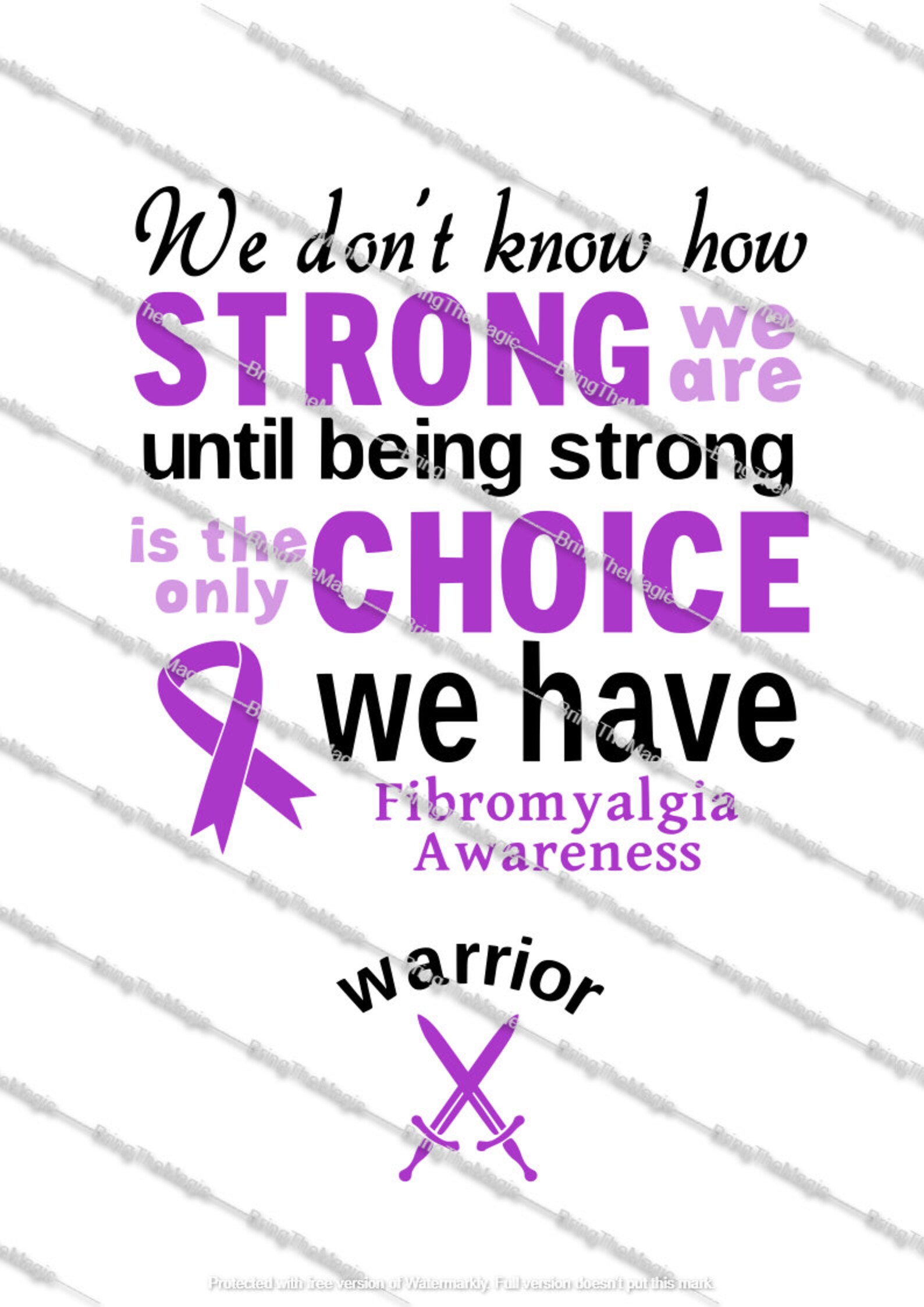 Fibromyalgia Awareness SVG Design, 2 Designs, Front and Back, Fibro ...