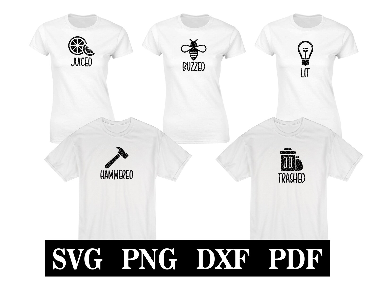 Boozy Bundle, 10 Designs! Svg-png-pdf-dxf DIY Tshirts, Decals, Wine ...