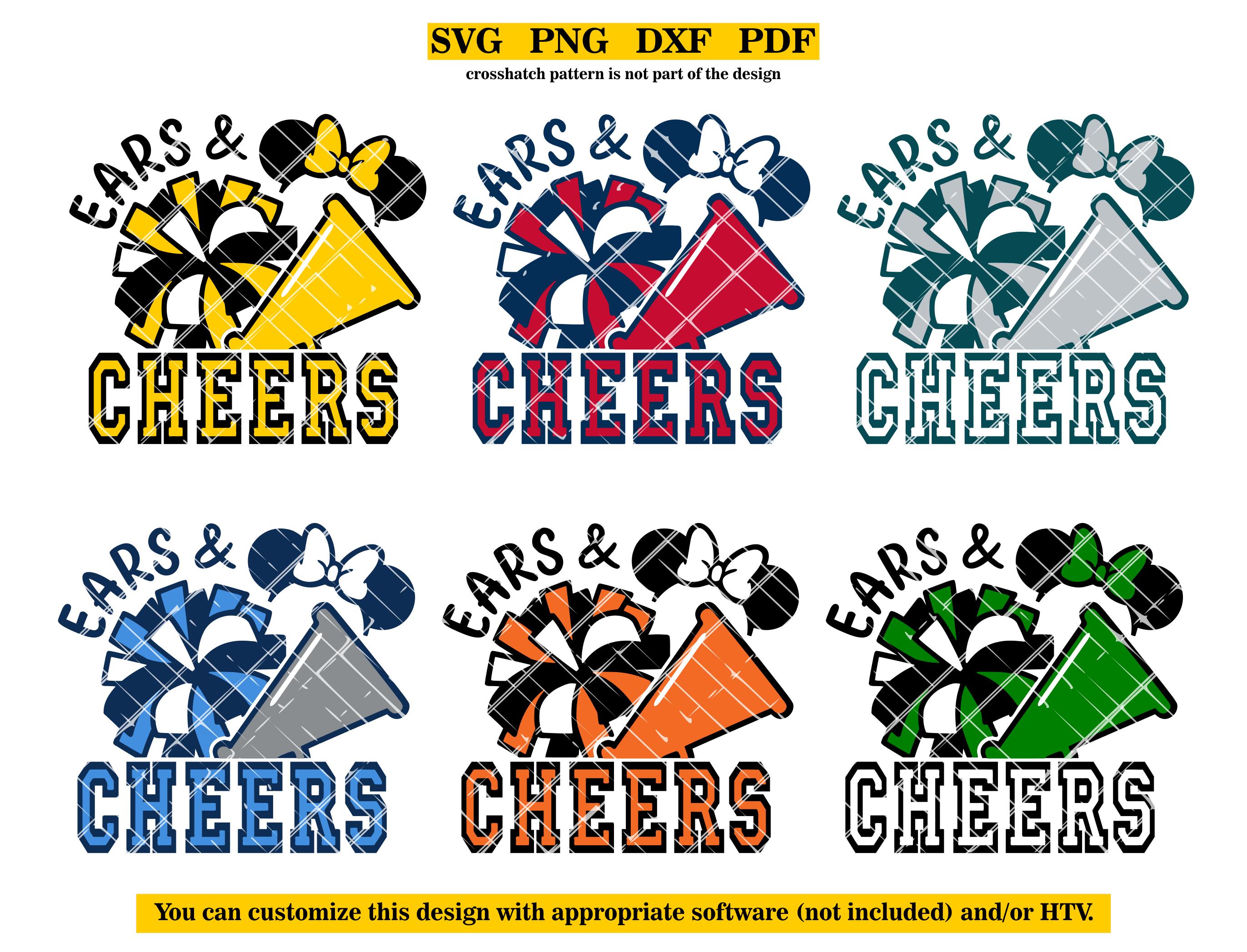 Ears & Cheers, Svg-png-pdf-dxf, DIY Cheerleading, Tshirt, Team ...