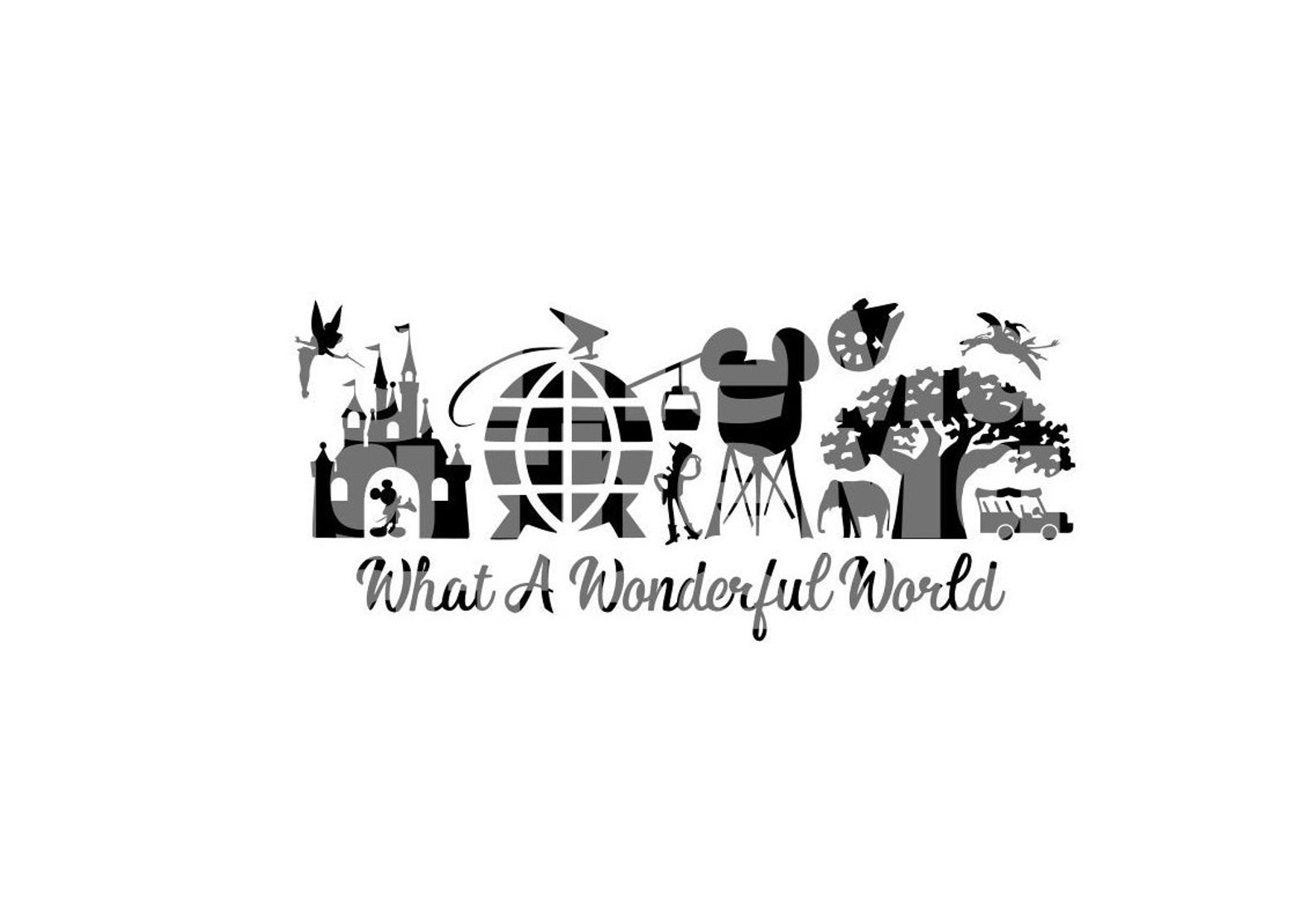 What a Wonderful World, SVG, DIY Tshirt Design, Theme Park Vacation ...