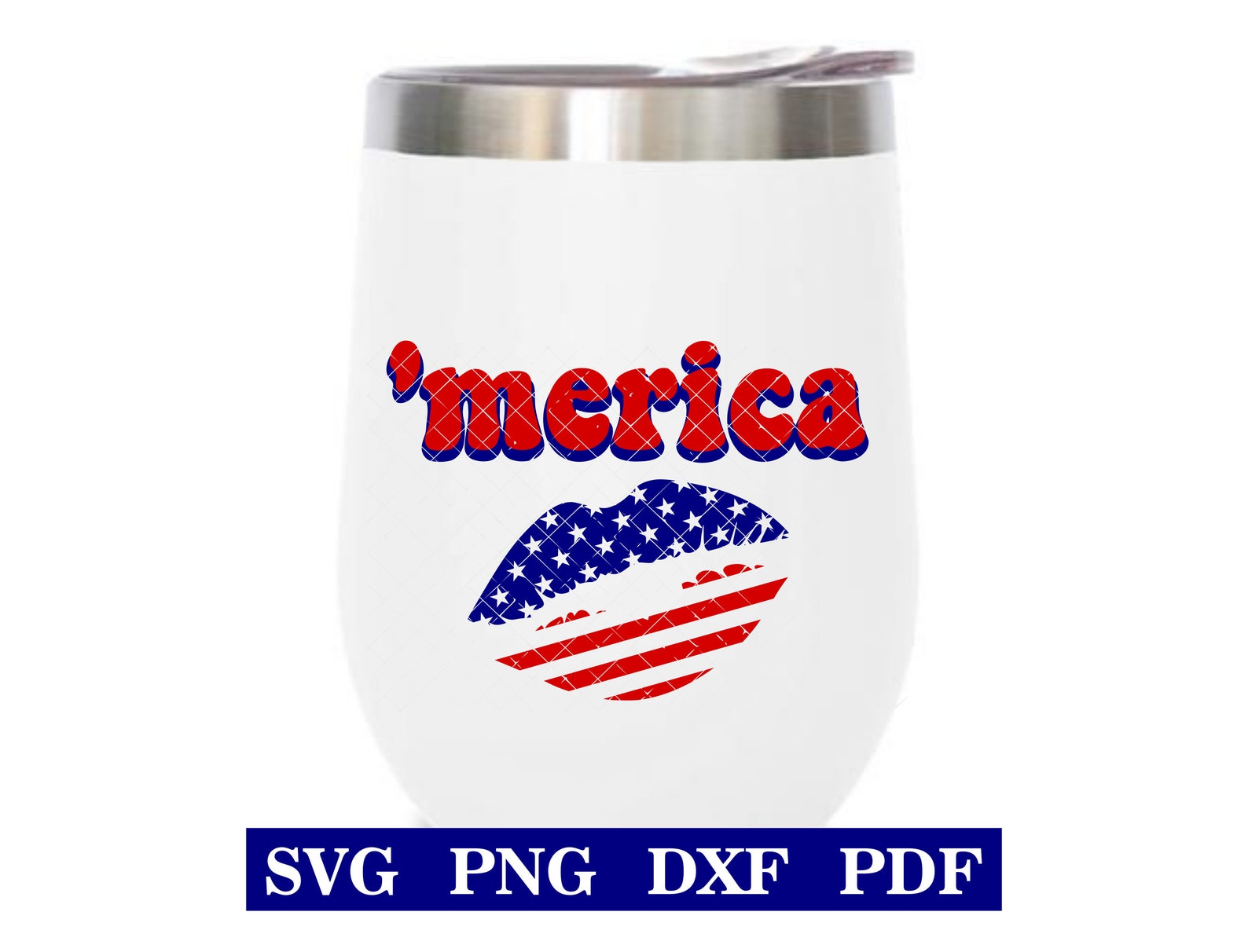 Merica Stars and Stripes Lips Svg Png Pdf Dxf. Simple and - Etsy