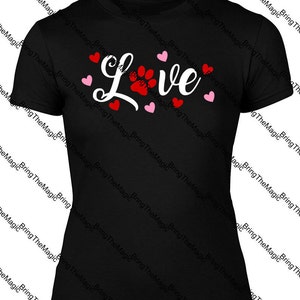 Love Paw Print Animal Lover Dog Lover Cat Lover Valentines Day - Etsy