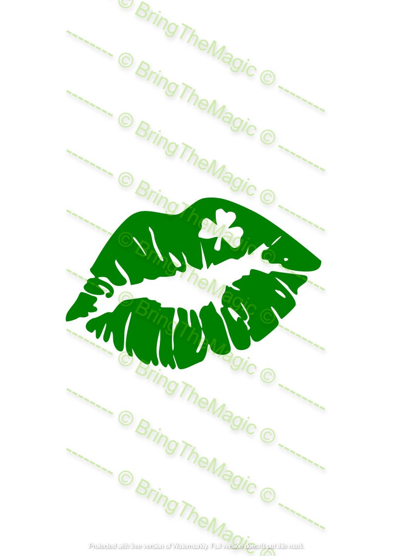 St Patricks Day Lips Shamrock Lips Svg Png Dxf Pdf Etsy