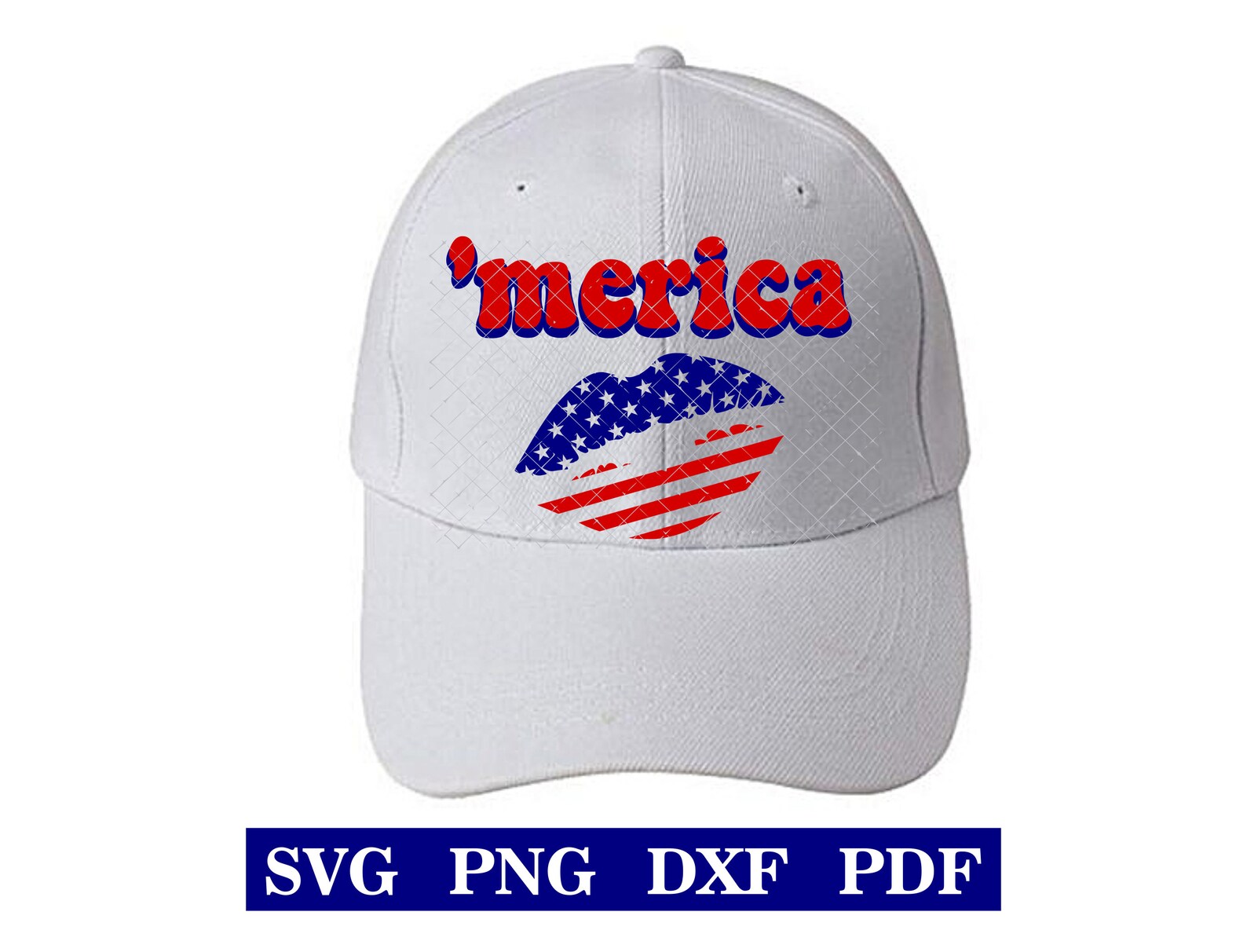 Merica Stars and Stripes Lips Svg Png Pdf Dxf. Simple and - Etsy
