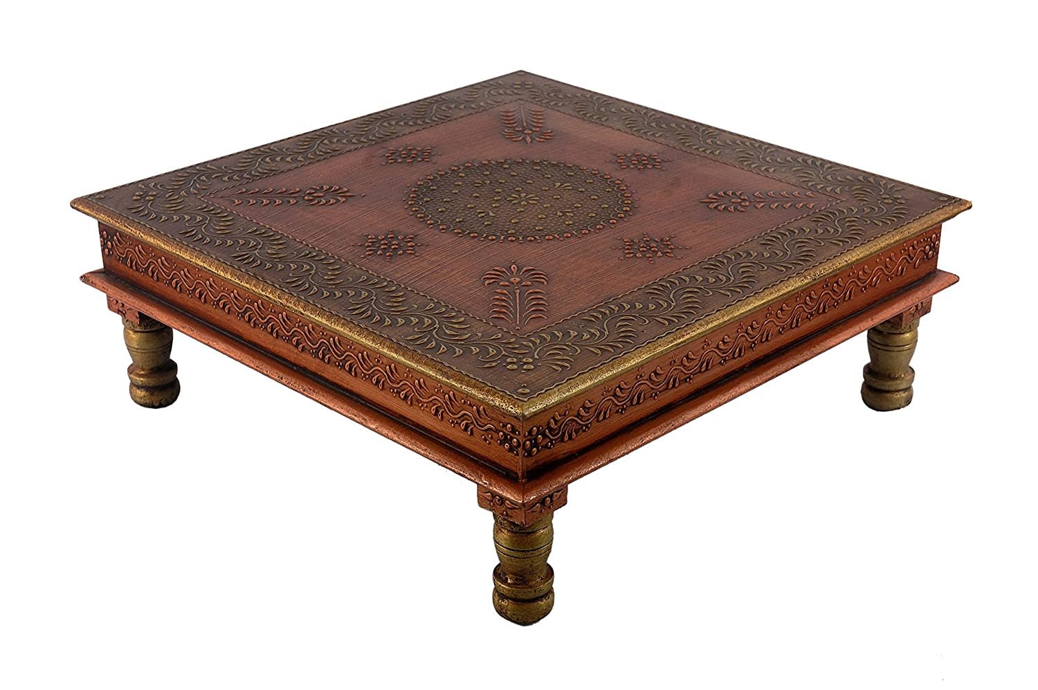 Indian Wooden Designer Chowki/Choki Religious Purpose | Etsy