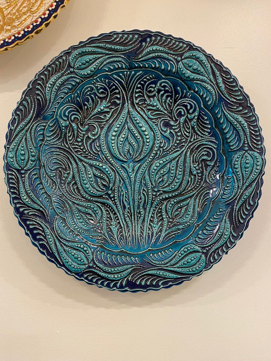 Blue Handmade Ceramic Art Plate and Vases - Etsy