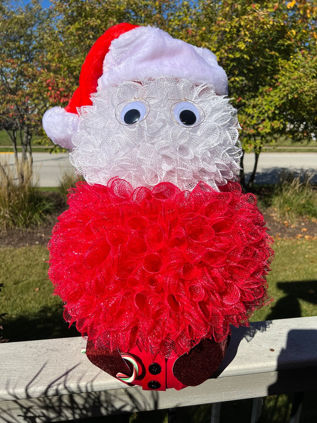 Deco Mesh Santa, Christmas Decoration, Stand-up Santa in Basket - Etsy