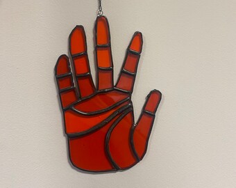 Fingers Crossed Hand Suncatcher Stained Glass Made to Order - Etsy