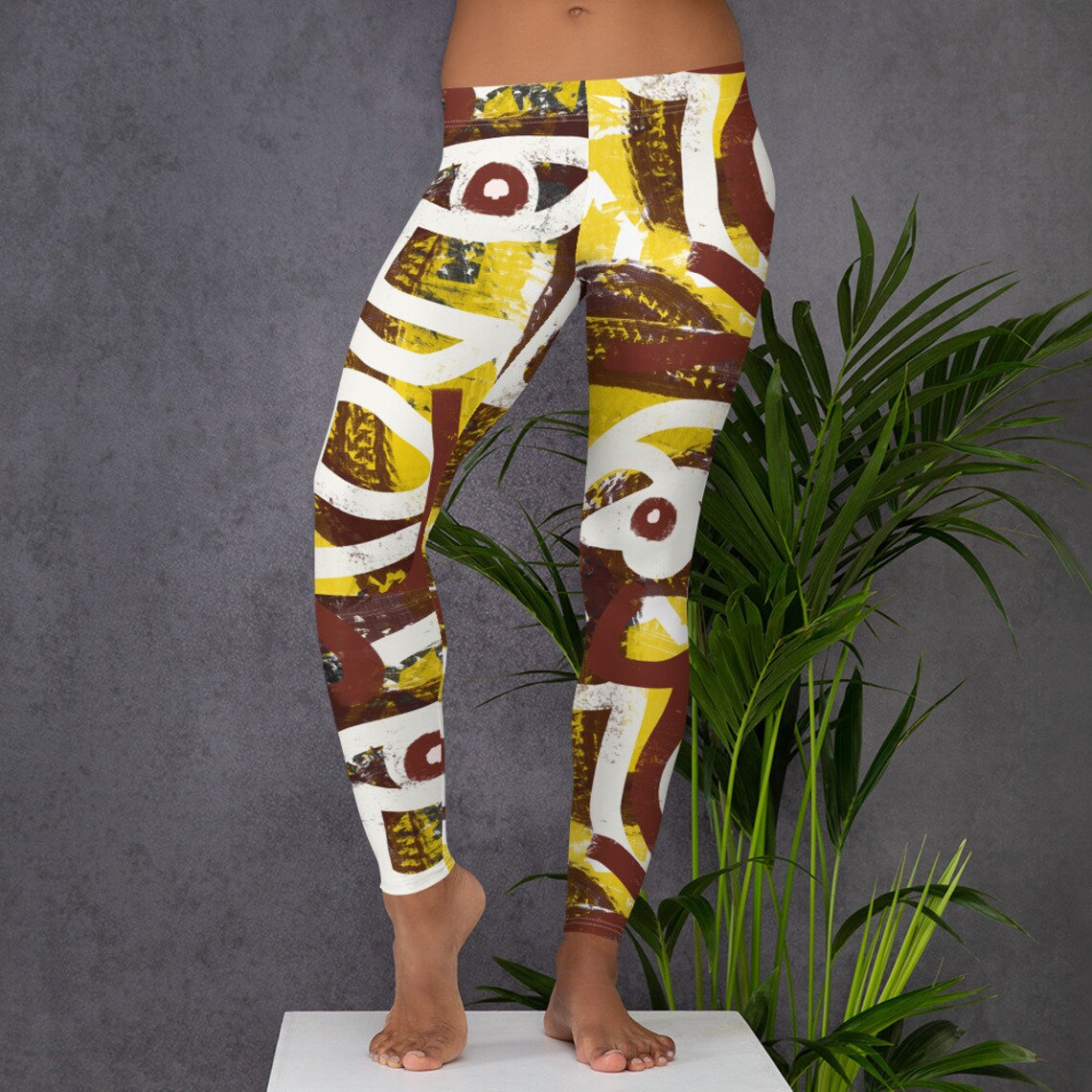 Leggings Abstract Face Print - Etsy
