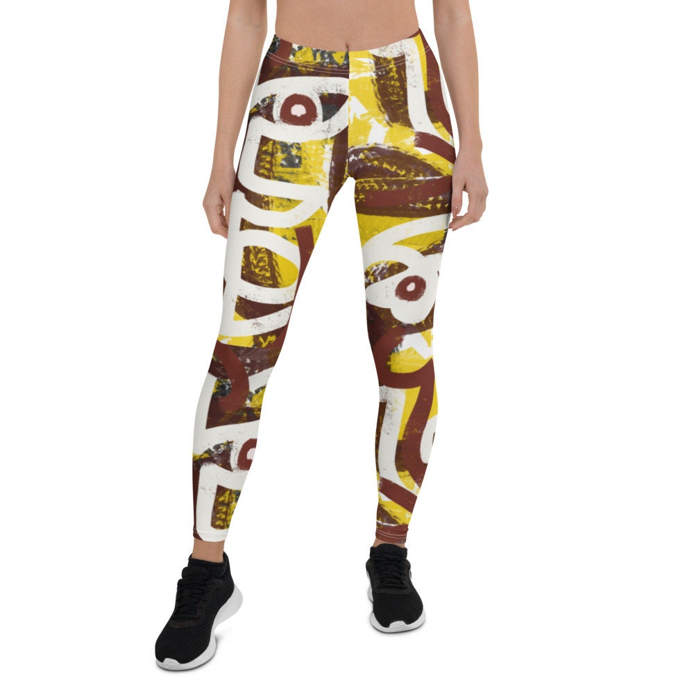 Leggings Abstract Face Print - Etsy