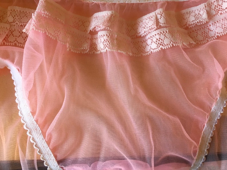 Vintage Style Sheer Nylon Lace Panties Etsy