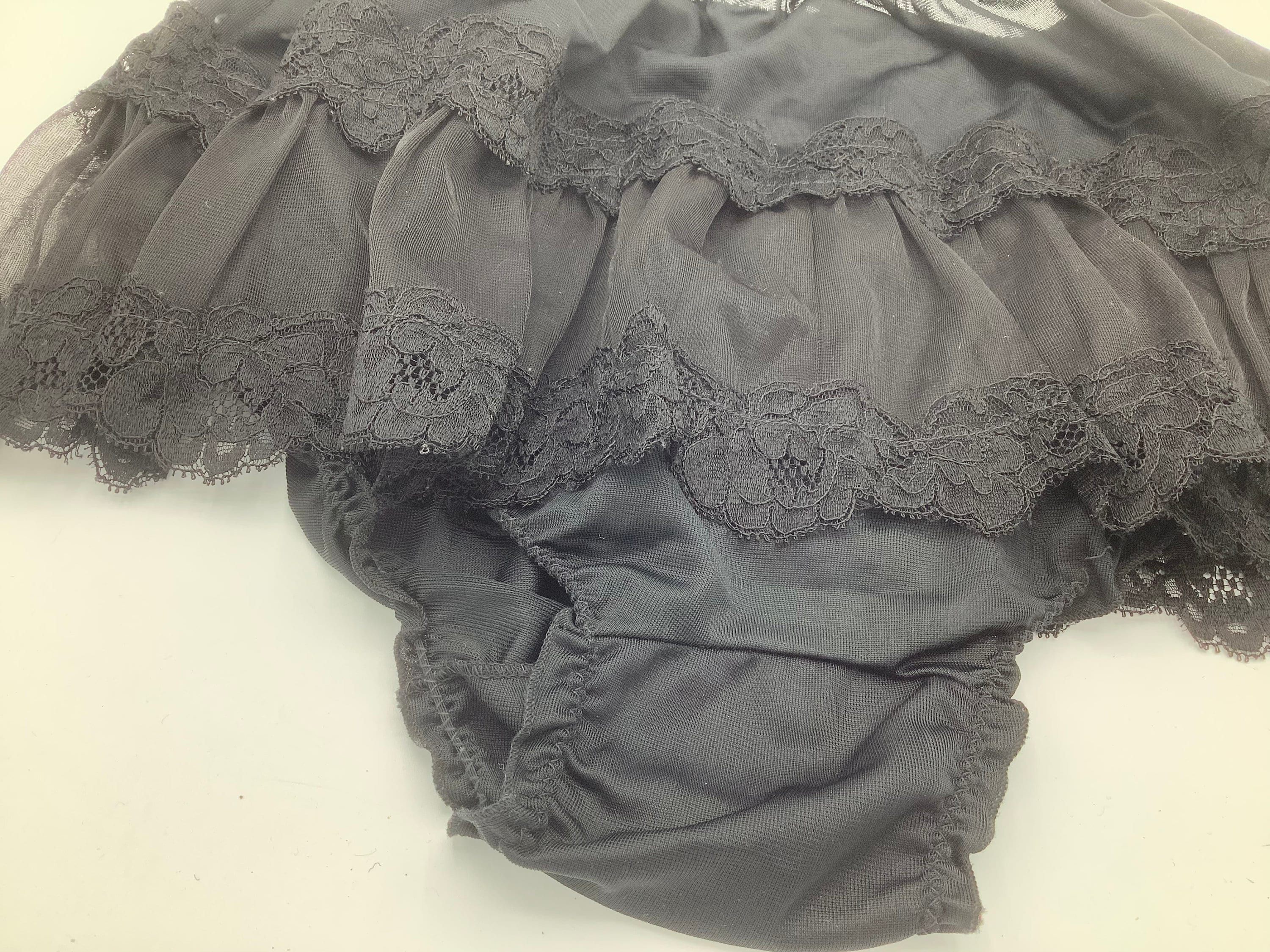 Vintage Black Nylon Skirted Frilly Panties - Etsy