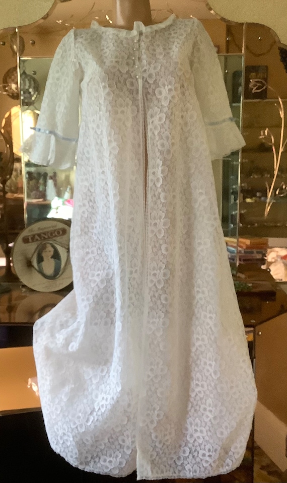 White sheer lace Peignoir robe - Gem