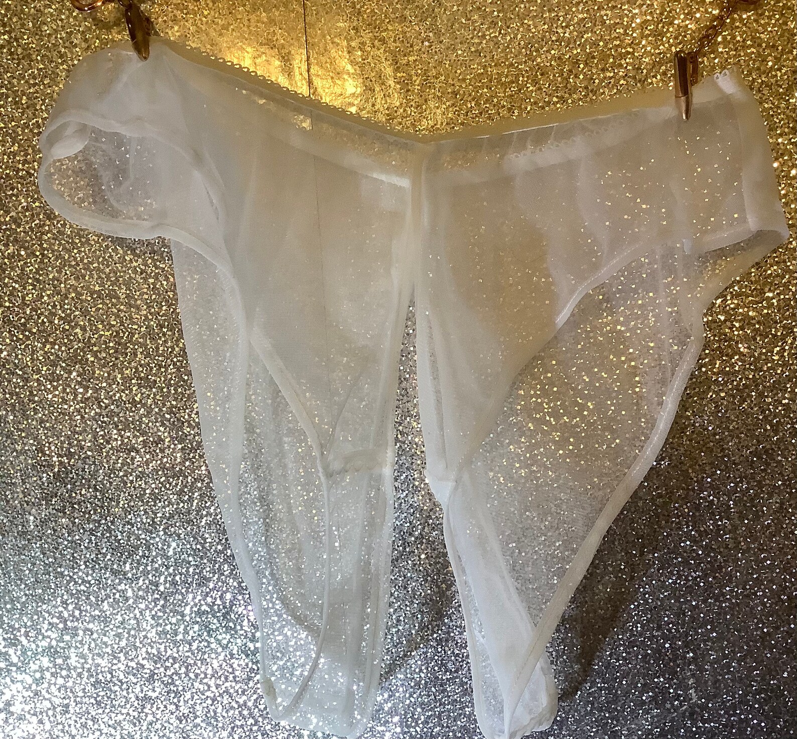 Vintage Style Sheer Nylon Crotchless Panties Etsy