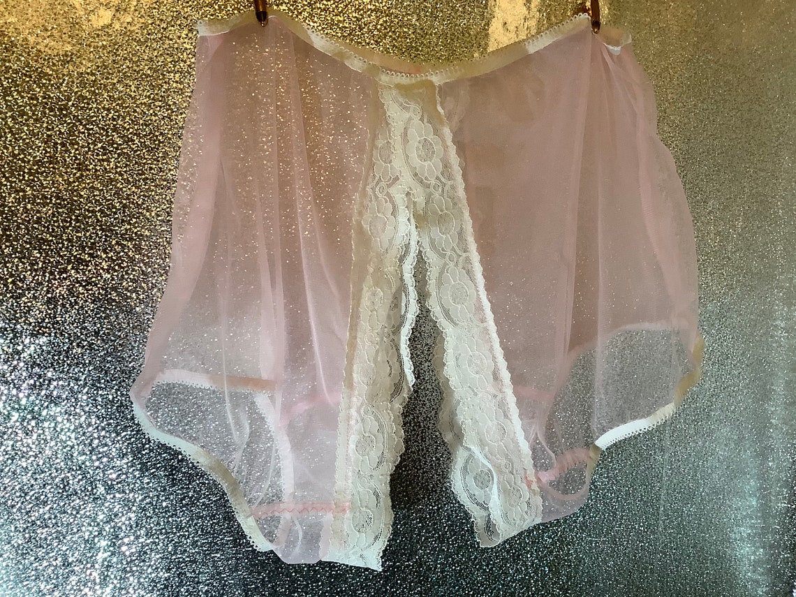 Sheer Nylon Lace Open Crotch Panties | Etsy