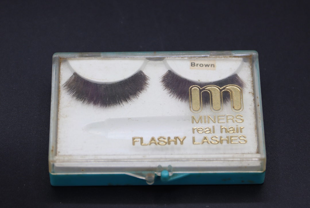 Vintage Miners Flashy Lashes in Brown Real Hair Fakes False Eyelashes - Etsy