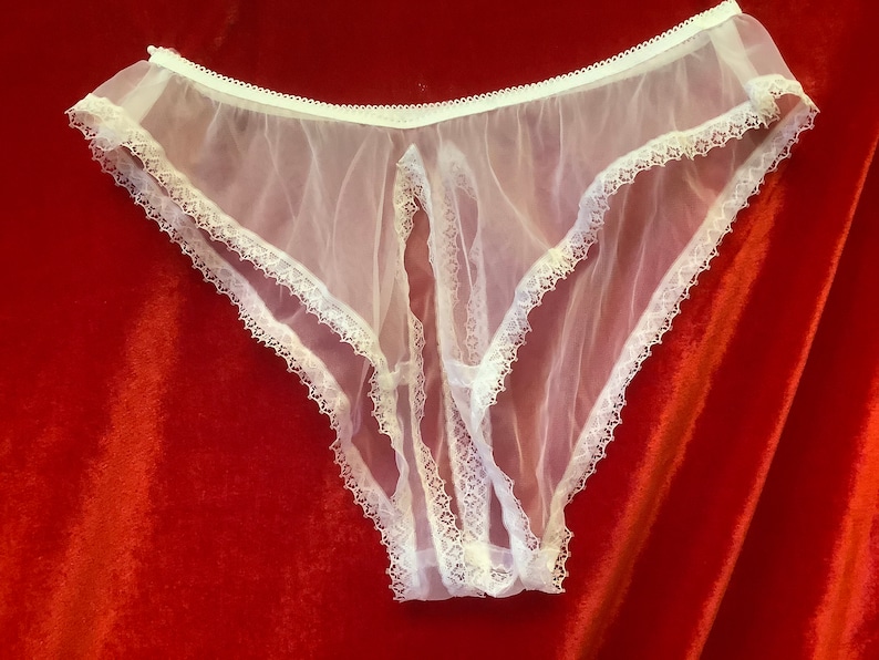 Vintage style sheer nylon open crotch panties | Etsy