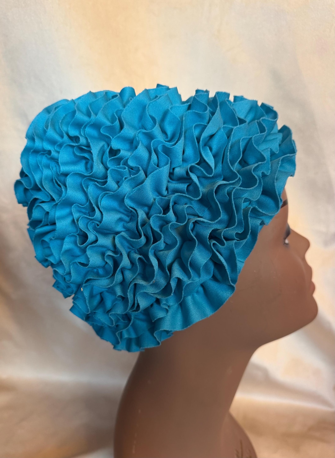 Vintage Blue Frilly Rubber Swim Cap - Etsy
