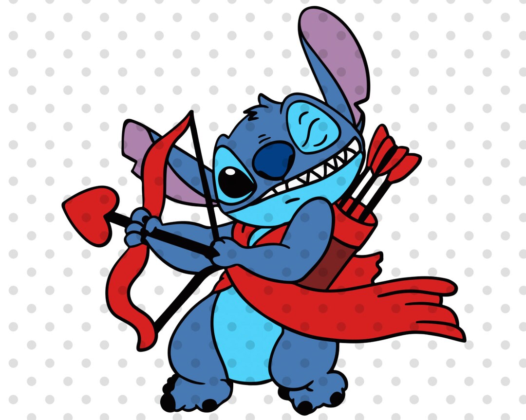 Stitch in Love Svg, Stitch Cupid Svg, Cupid Svg, Vday Svg, Valentines ...