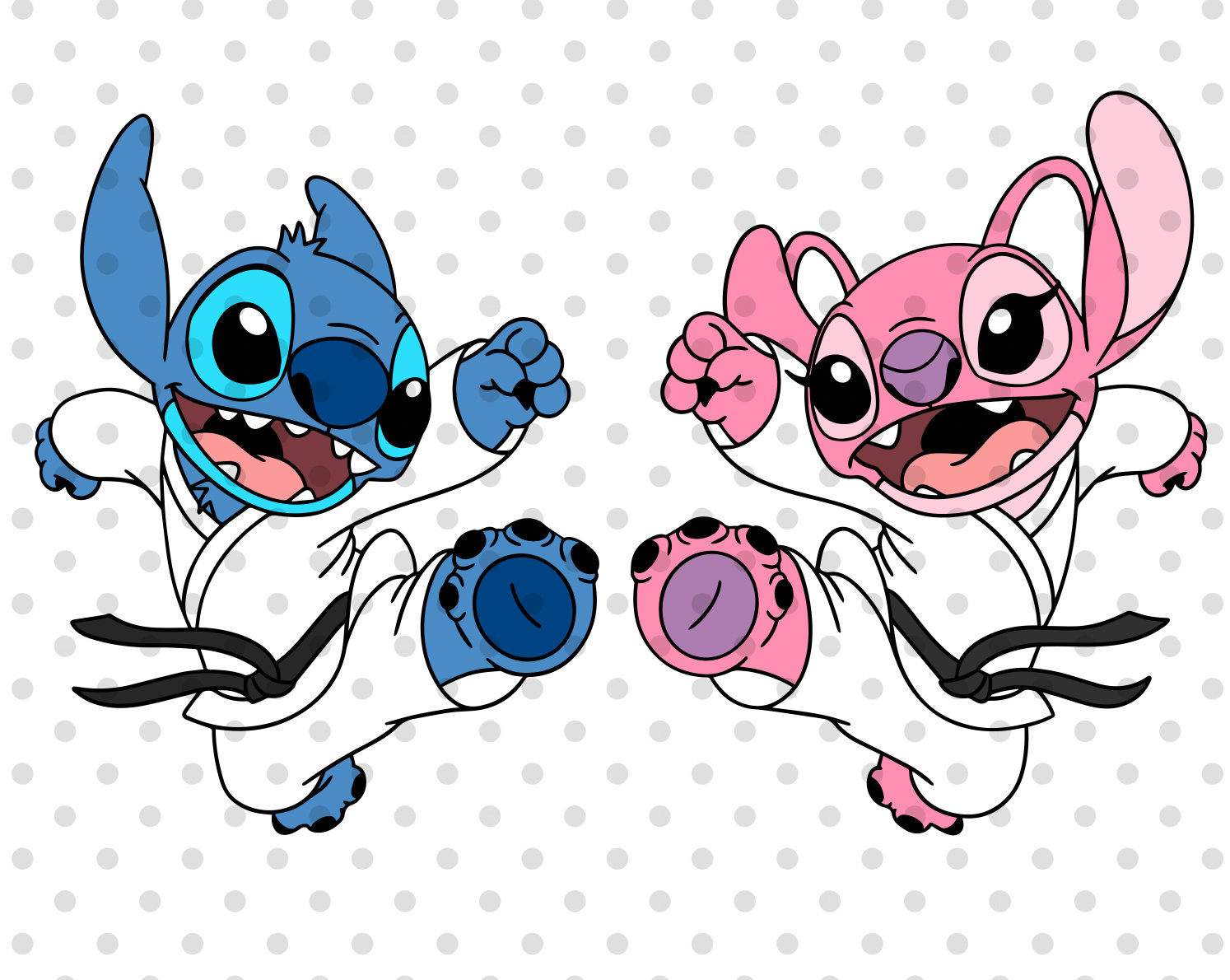 2 piezas Stitch Karate SVG Karate svg cinturón negro svg - Etsy España