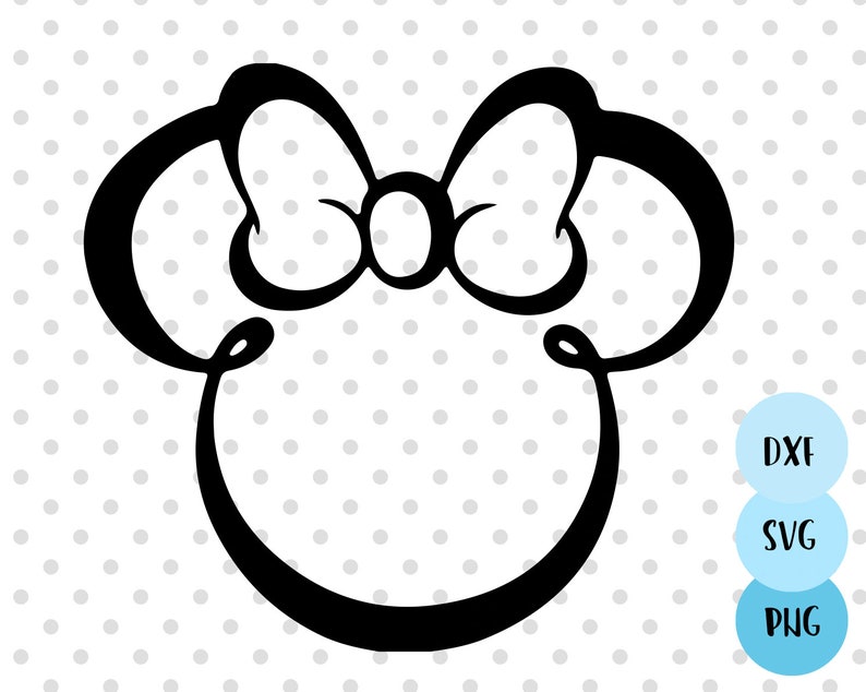 Mouse Head SVG Mouse Bow Svg Mouse Head Silhouette Family - Etsy