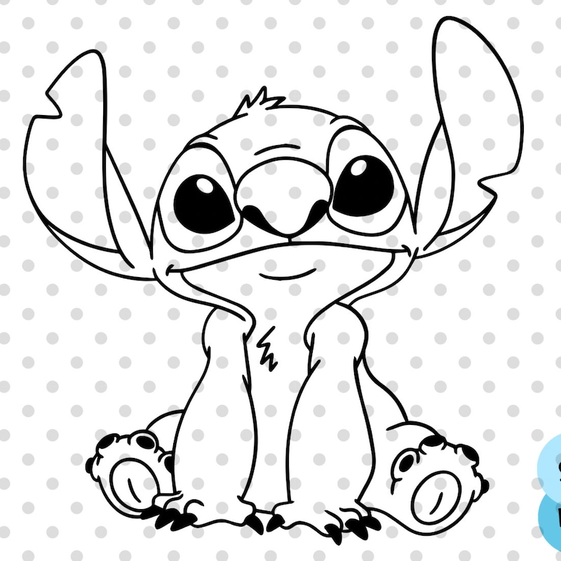Black and White Stitch Clipart - Etsy