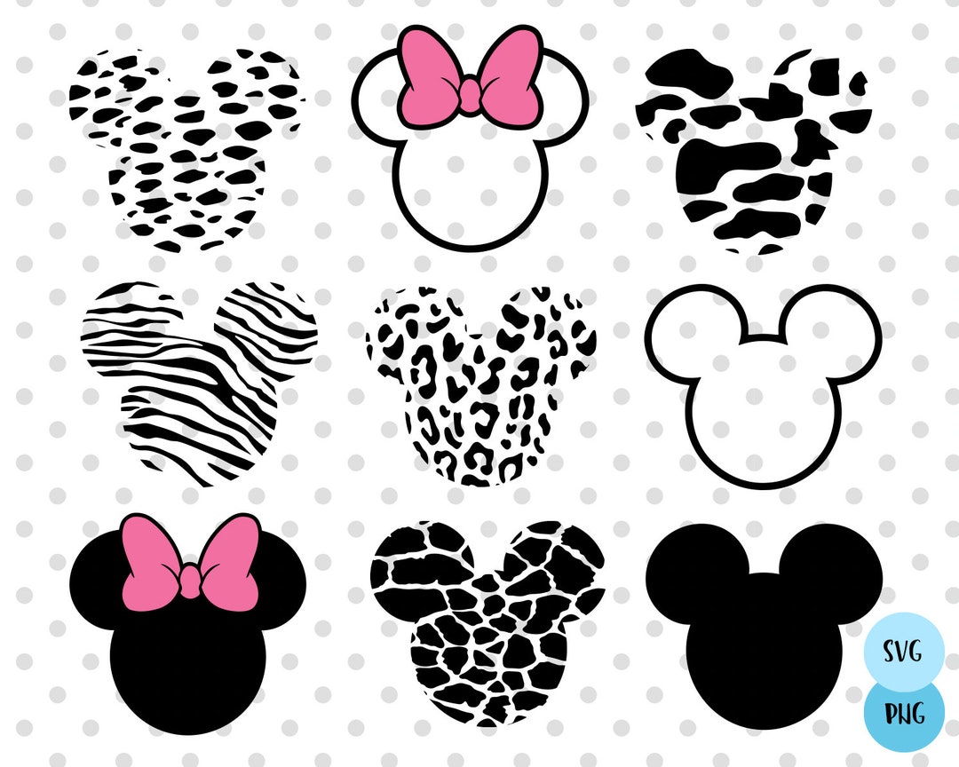 9pcs, Mouse Head SVG Bundle, Mouse Head Svg, Mouse Head Silhouette ...