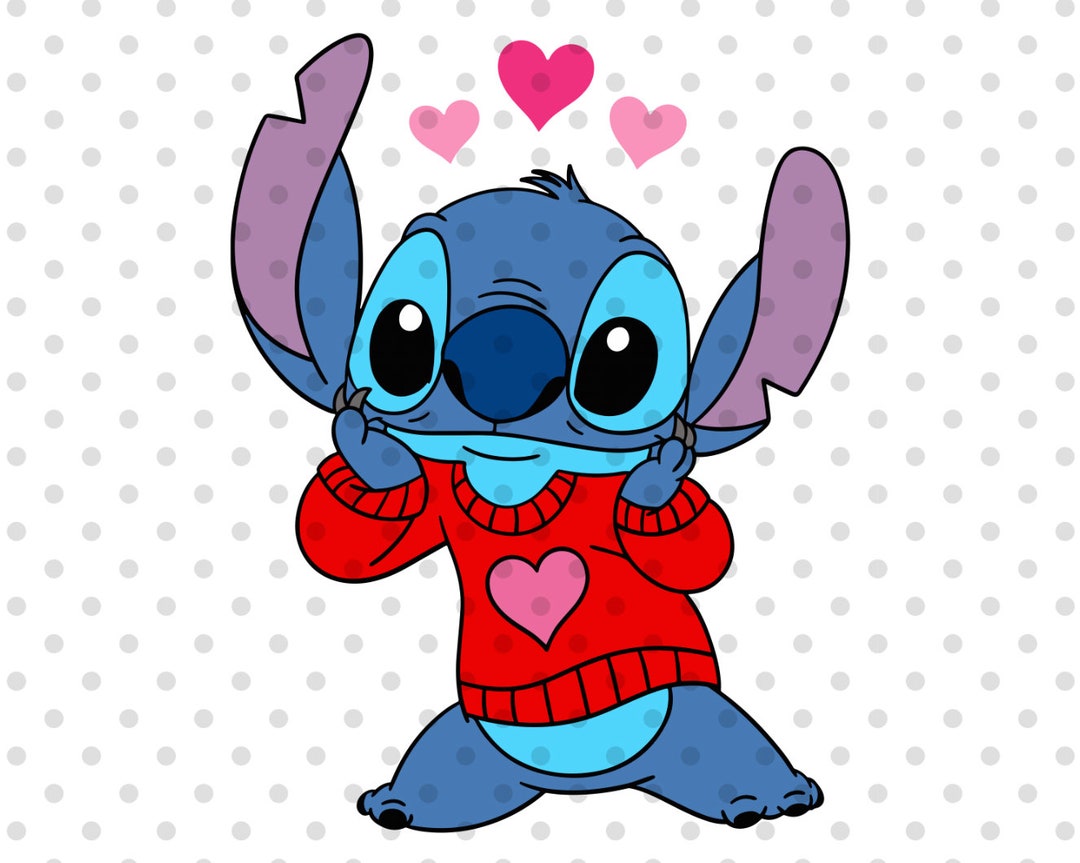 Stitch in Love Svg, Stitch Cupid Svg, Heart Svg, Vday Svg, Valentines ...