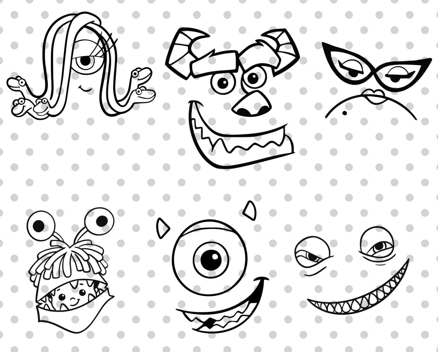 6pcs Monsters SVG Bundle - Etsy