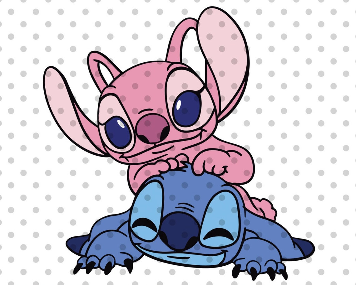Stitch in Love Svg, Stitch Couple Svg, Angel Svg, Stitch Angel Svg, - Etsy