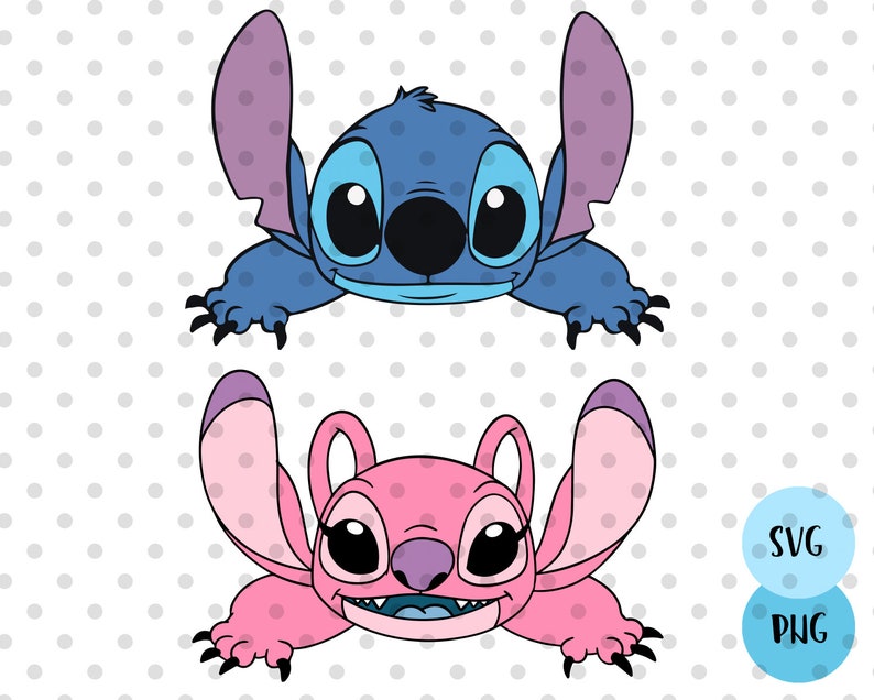 2pcs, LAYERED, Stitch and Angel Svg, Stitch Svg, Stitch Couple Svg ...