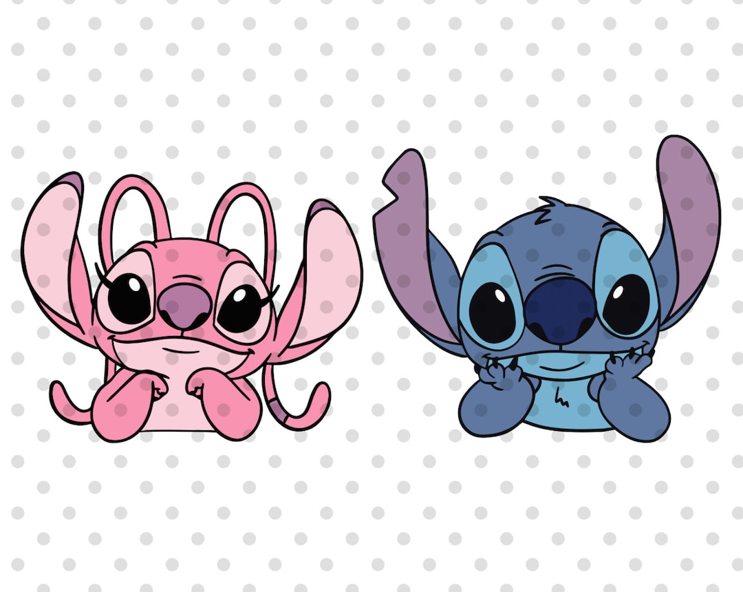 Stitch in Love Svg, Stitch Couple Svg, Angel Svg, Stitch Angel Svg, - Etsy