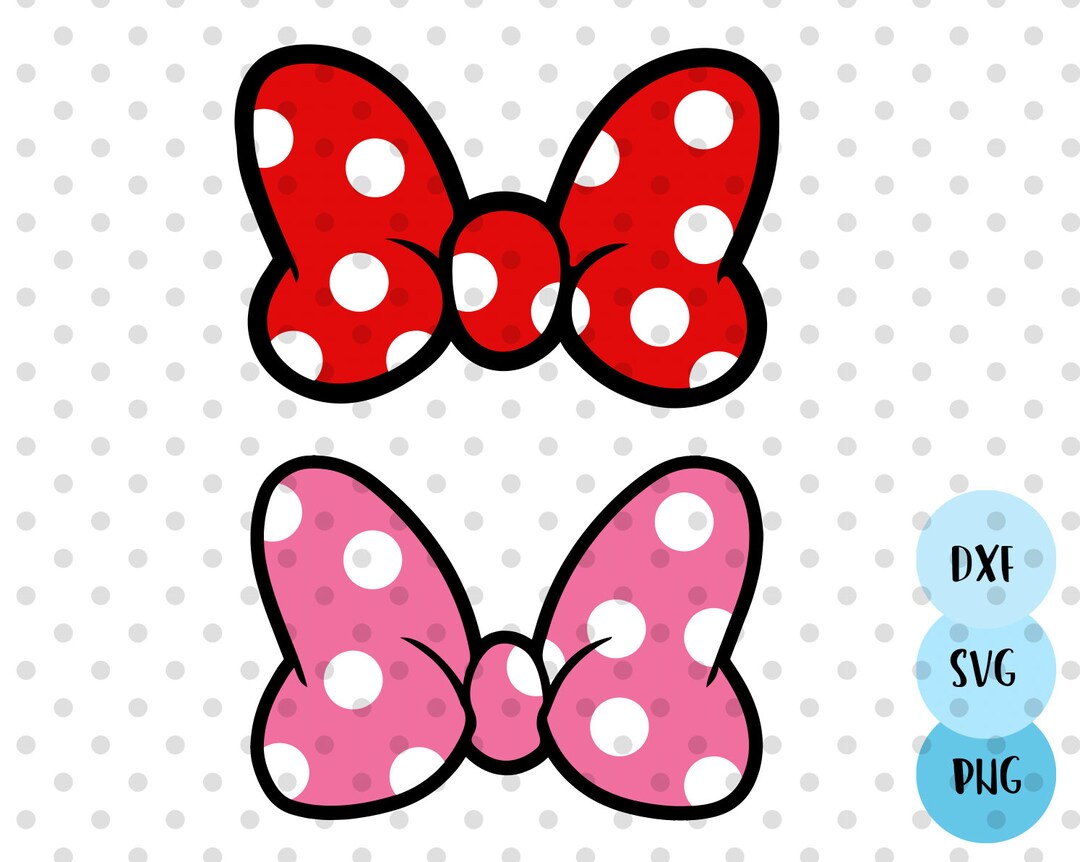 2pcs, Mouse Bow Svg, Mouse Head SVG, Mouse Head Silhouette, Family Trip ...