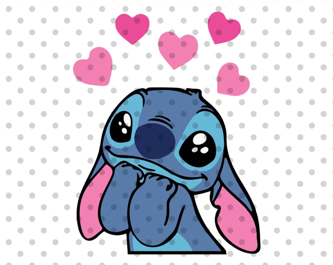 Stitch in Love Svg - Etsy