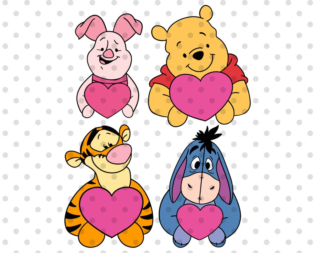 4pcs, Valentine's Day Friends SVG Bundle, Love Svg, Heart Svg, Candy ...