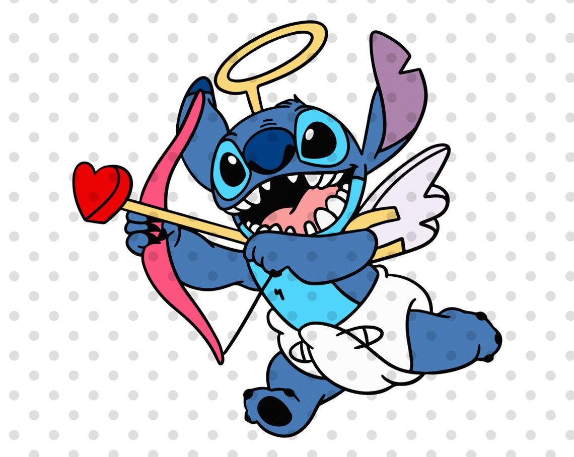 Stitch Cupid Svg, Cupid Svg, Stitch Valentines Svg, Valentines Day Svg ...