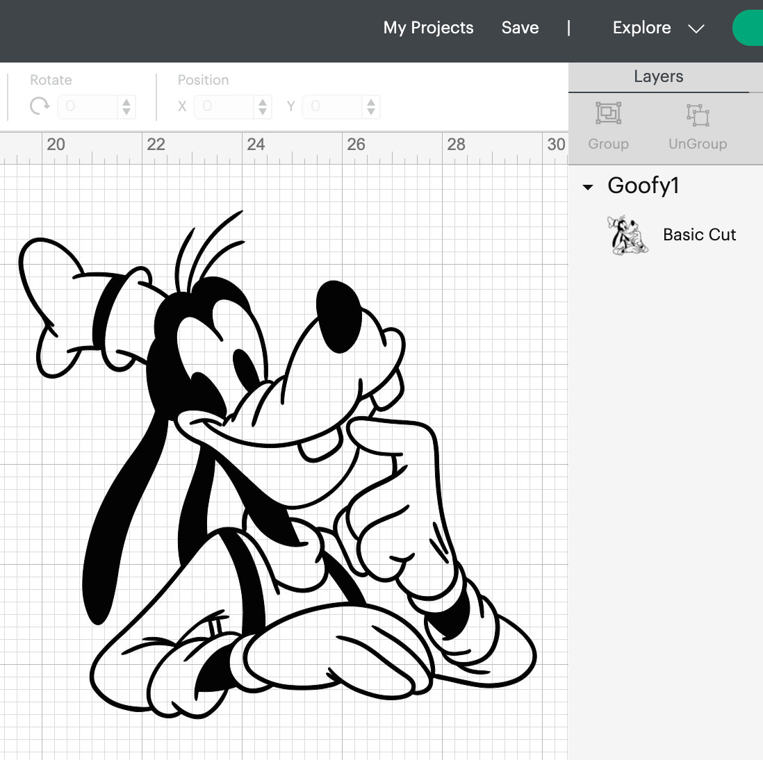 Goofy SVG Goofy Outline Goofy Silhouette Easy Cut File - Etsy