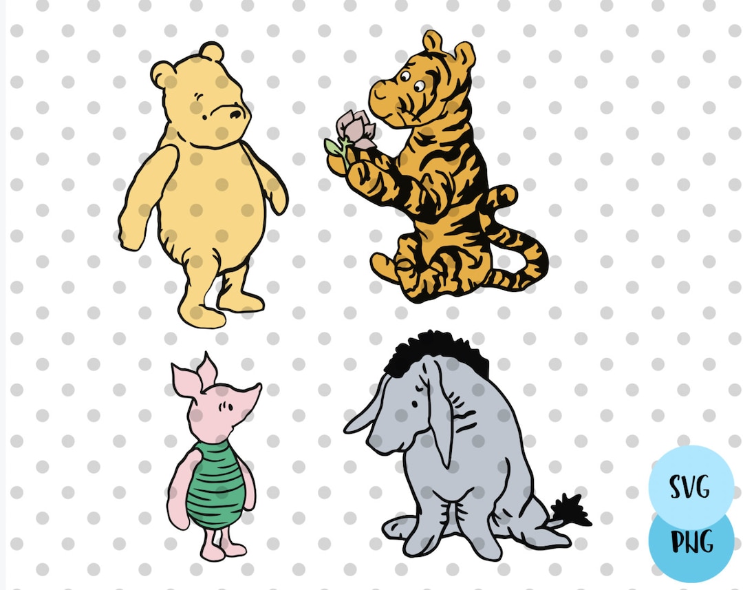 4 Classic Winnie Friends SVG Bundle - Etsy