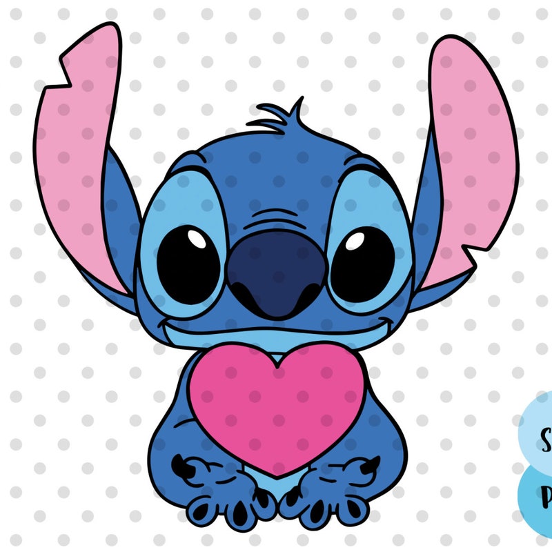 Stitch Holding a Heart - Etsy
