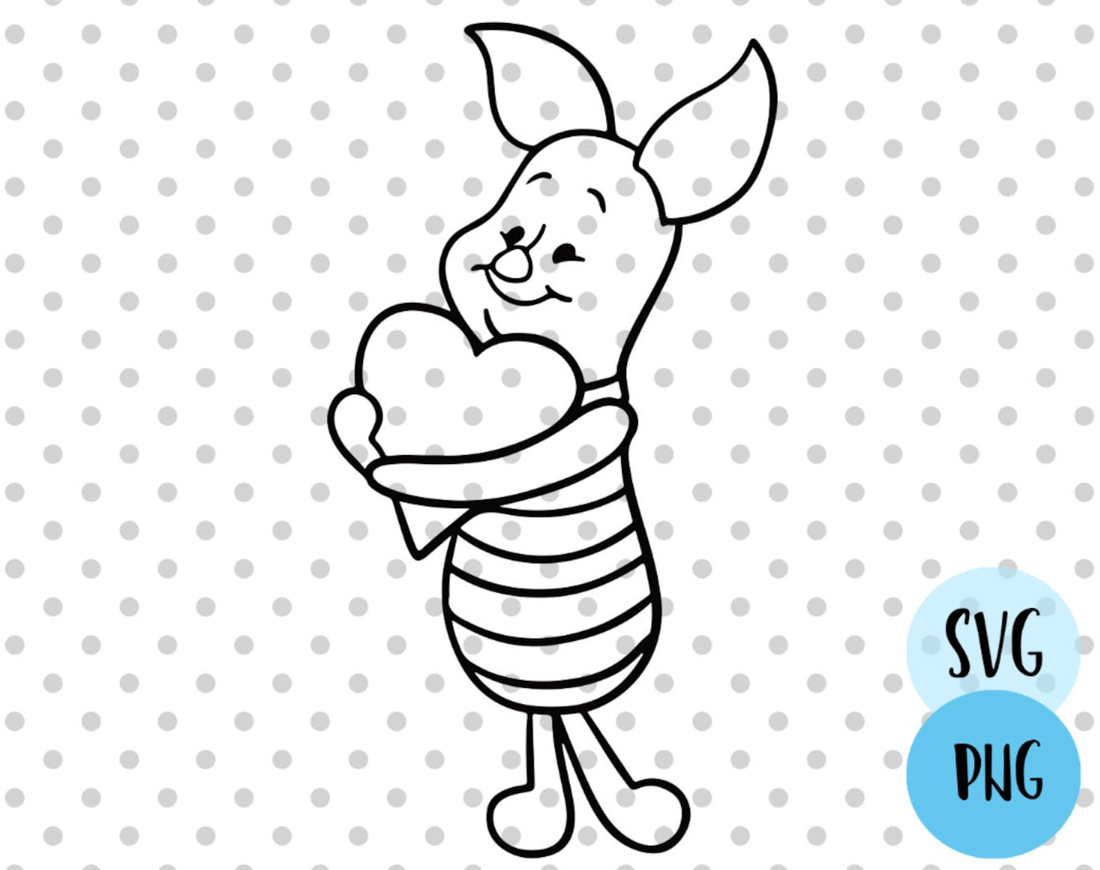 Piglet Svg, Love Svg, Heart Svg, Valentines Svg - Etsy