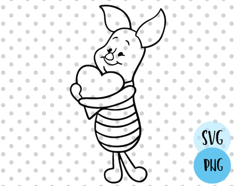 Piglet Svg, Love Svg, Heart Svg, Valentines Svg - Etsy