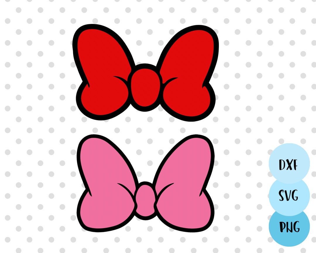 2pcs, Mouse Bow Svg, Mouse Head SVG, Mouse Head Silhouette, Family Trip ...
