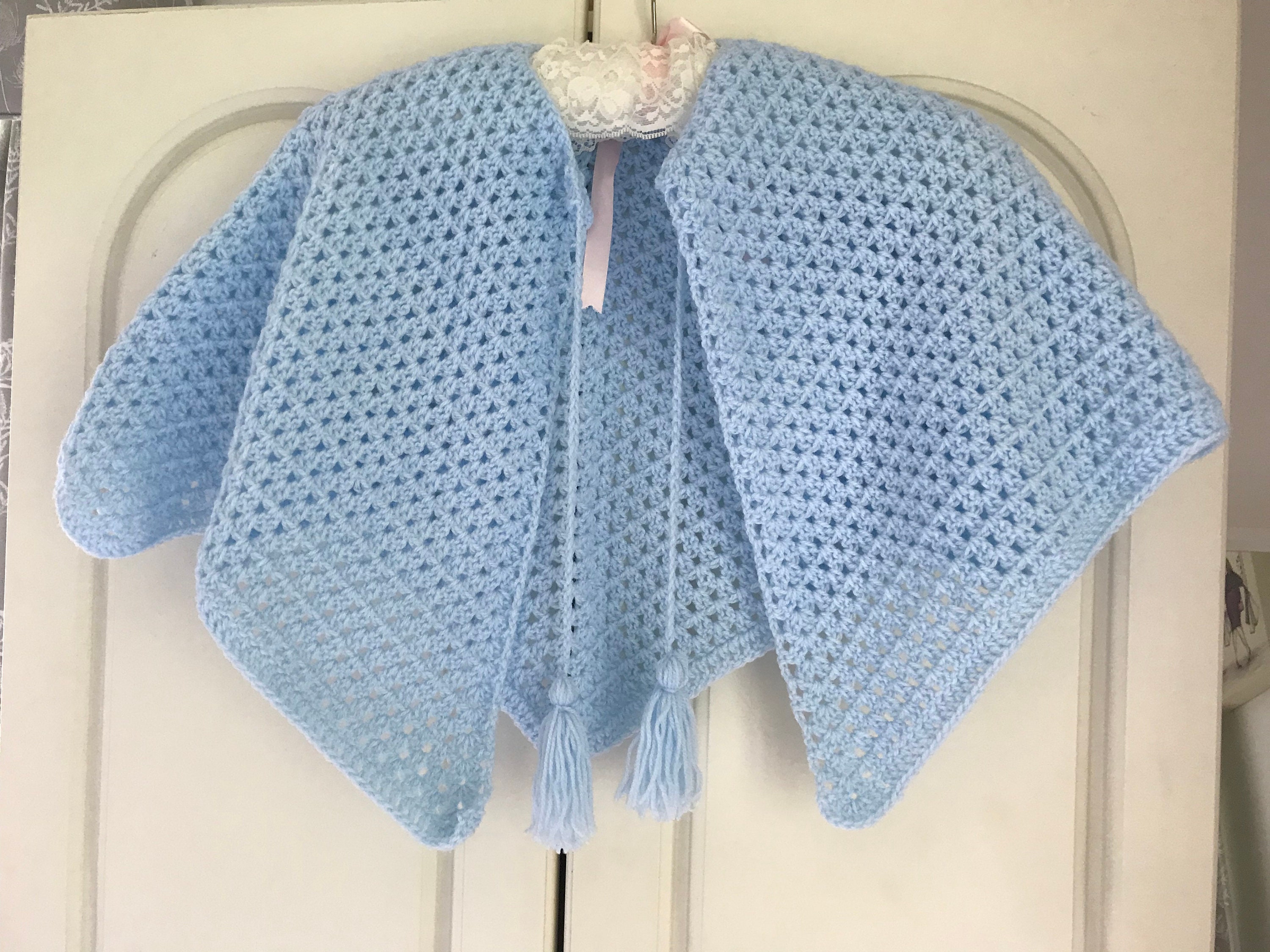 LADIES BED CAPE with tassel ties | Etsy